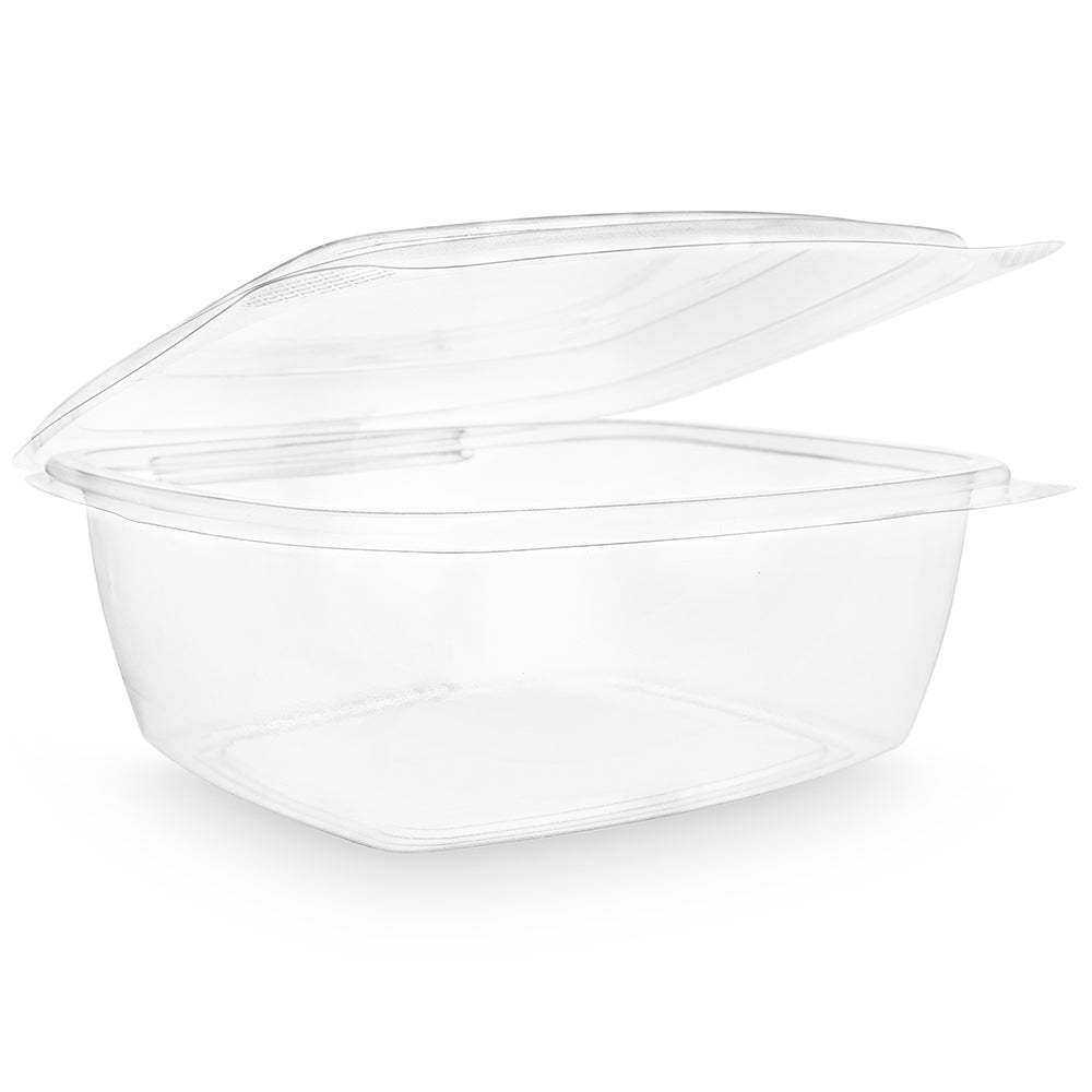 48oz (1500ml) Rectangular Hinged Container/Clamshell - PLA Clear – Vegware