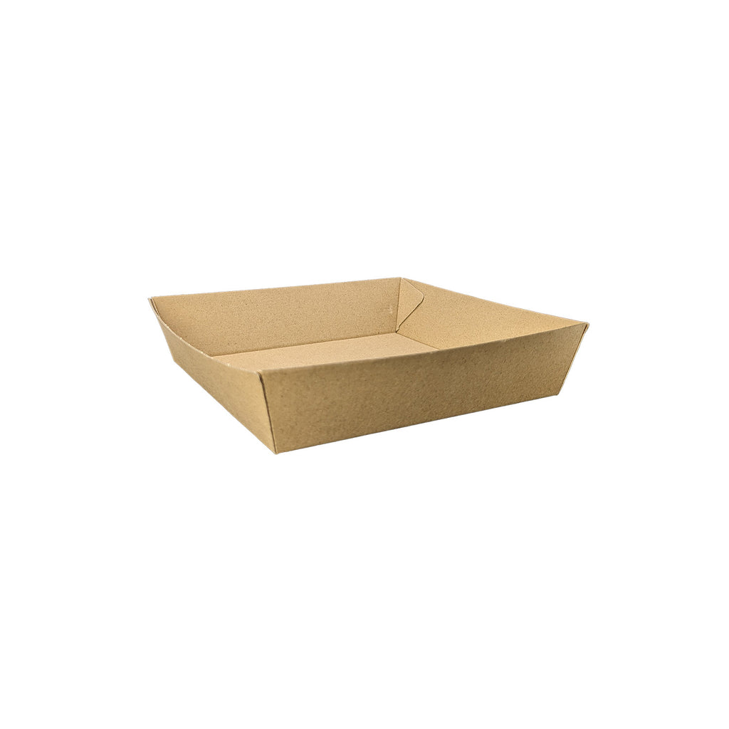 Food Tray #2 Square (178 x 178 x 45mm) Kraft Flute – Vegware