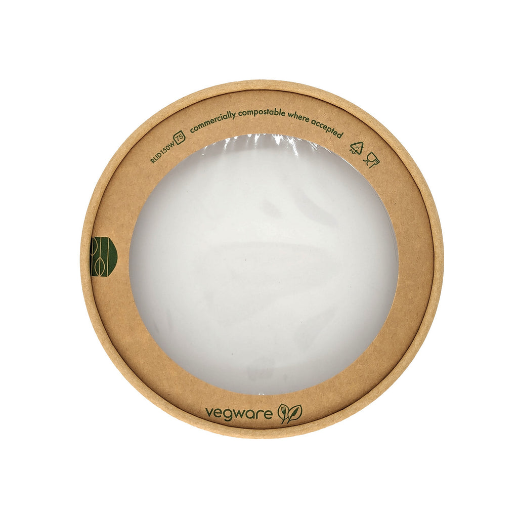 Round Microwavable Window Lid - Kraft - 150 Series – Vegware